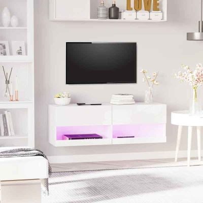 HOMCOM TV Stand Cabinet with LED 833 993V70 Trading Depot