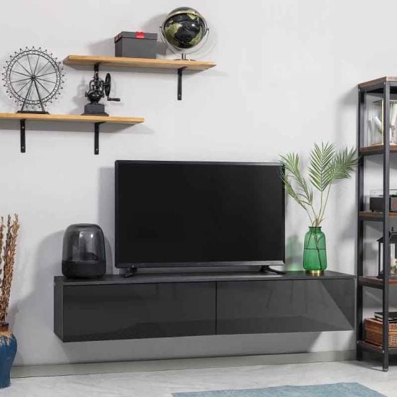 Grey high gloss floating tv unit store