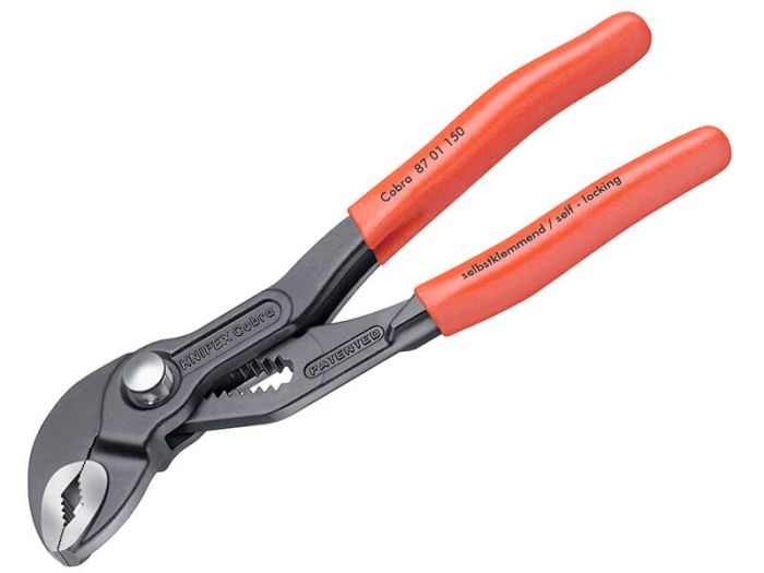 Knipex Cobra Waterpump Pliers PVC Grip 150mm 30mm Capacity KPX8701150