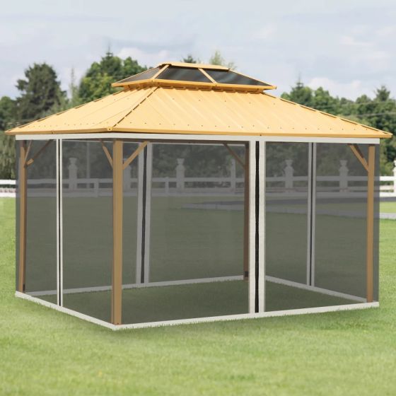 Outsunny Gazebo 4x Replacement Mesh Sidewalls 3500mm Beige 84C 142V02